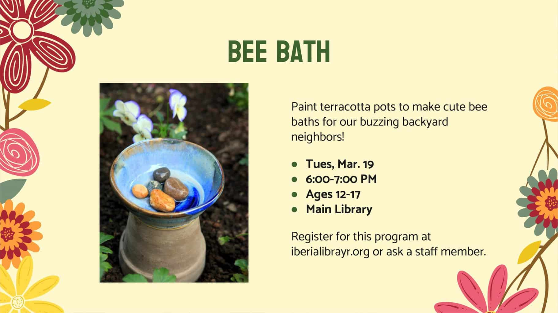 Bee Bath March 2024 – Iberia Parish Library